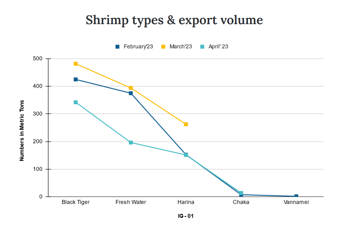 April 2023, Shrimp Export Infographic, Khulna | Seafood Network BD